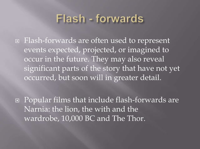 Media flashbacks, flash - forwards, point of view and repetition | PPTX