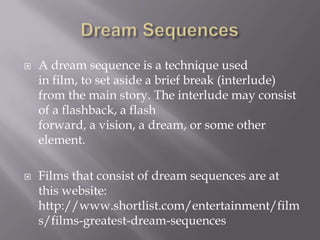 Media flashbacks, flash - forwards, point of view and repetition | PPTX