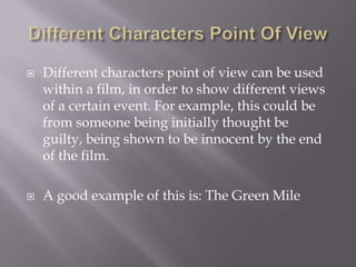 Media flashbacks, flash - forwards, point of view and repetition | PPTX