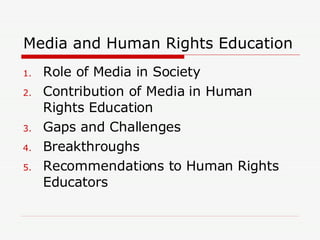Media and Human RIghts Education | PPT