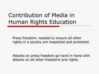 Media and Human RIghts Education | PPT