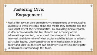 Media-Literacy importance, benefits, conclusion and references | PPTX