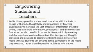 Media-Literacy importance, benefits, conclusion and references | PPTX