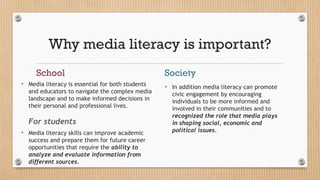 Media-Literacy importance, benefits, conclusion and references | PPTX