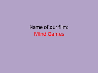 Mind Games Presentation | PPTX