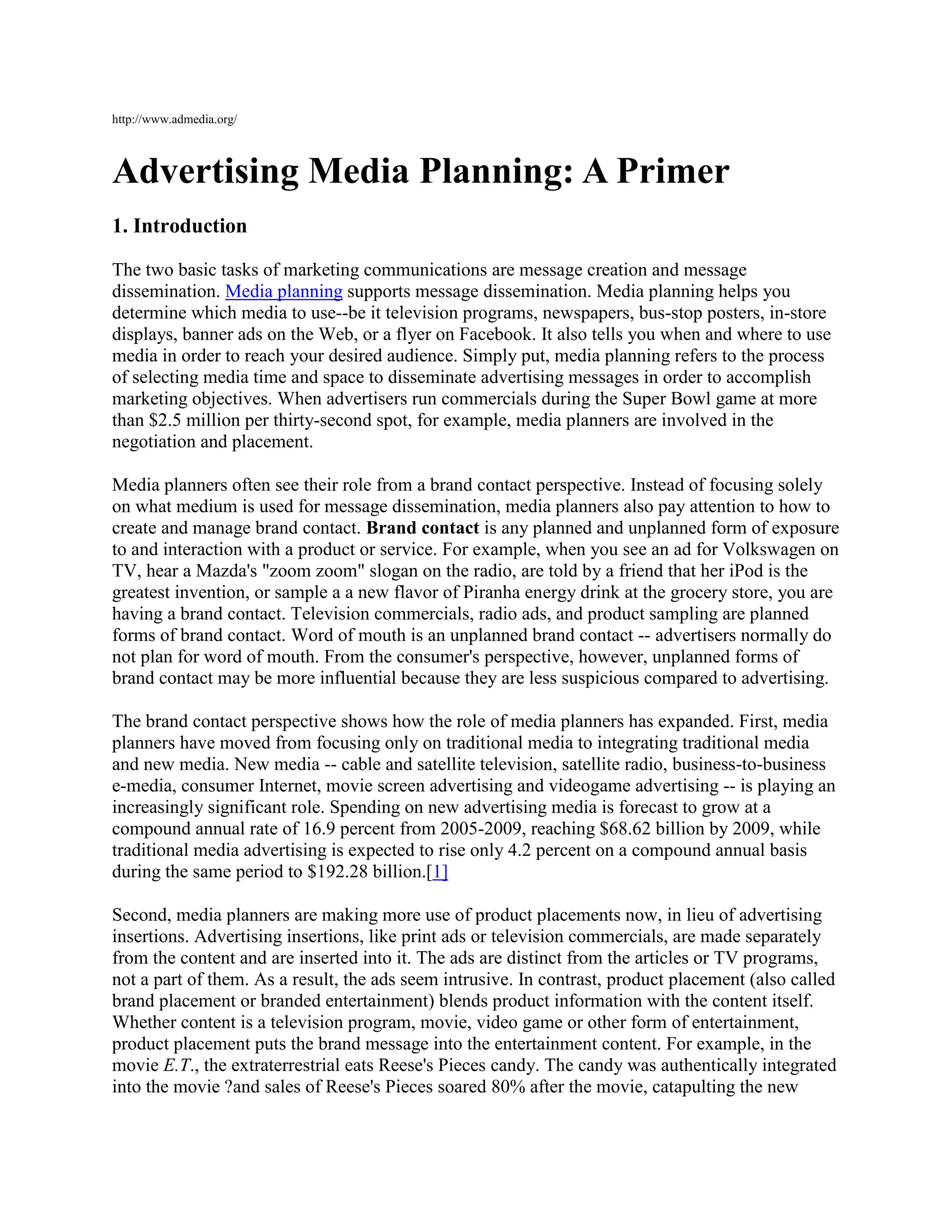 Media Planning Explained | DOCX