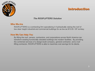 Roof lifting...the clear solution to the clear height problem | PPS