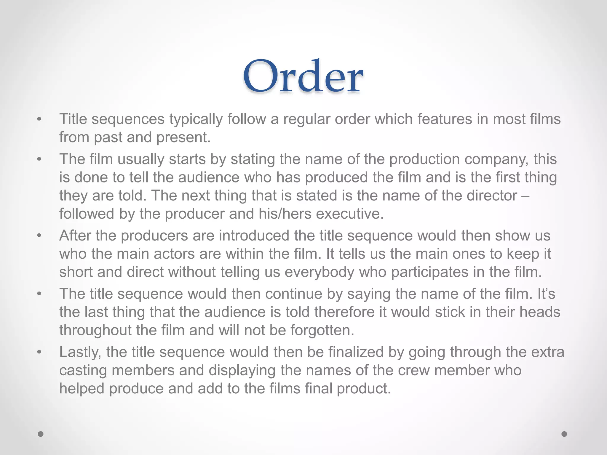 Media title sequence presentation | PPTX
