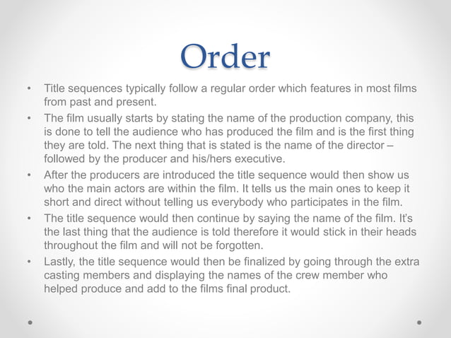 Media title sequence presentation | PPTX