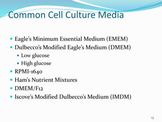 Animal cell culture media | PPTX