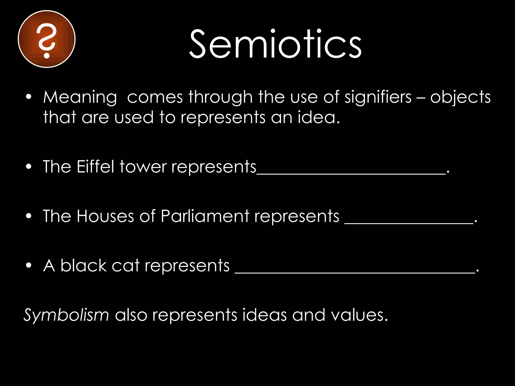 M E D I A Semiotics Posters | PPT