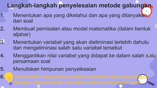 SISTEM PERSAMAAN LINEAR DUA VARIABEL SMP | PPTX