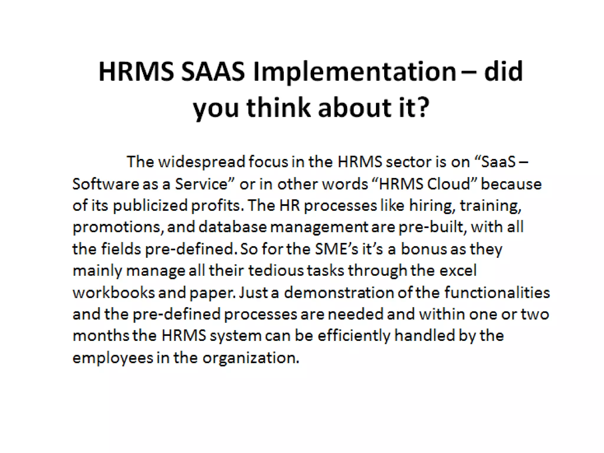 HRMS Implementation | PPT