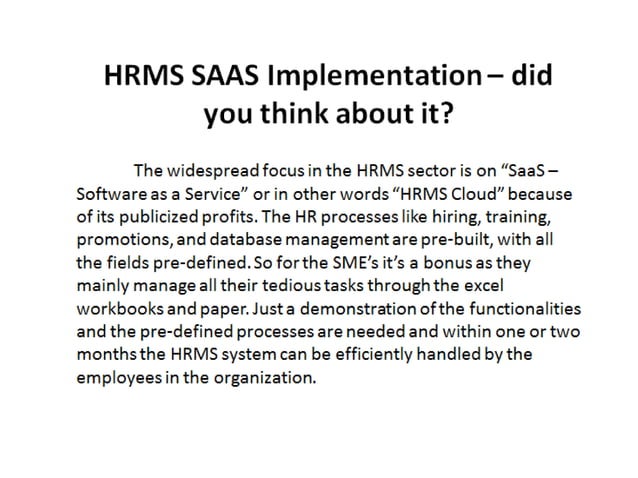HRMS Implementation | PDF
