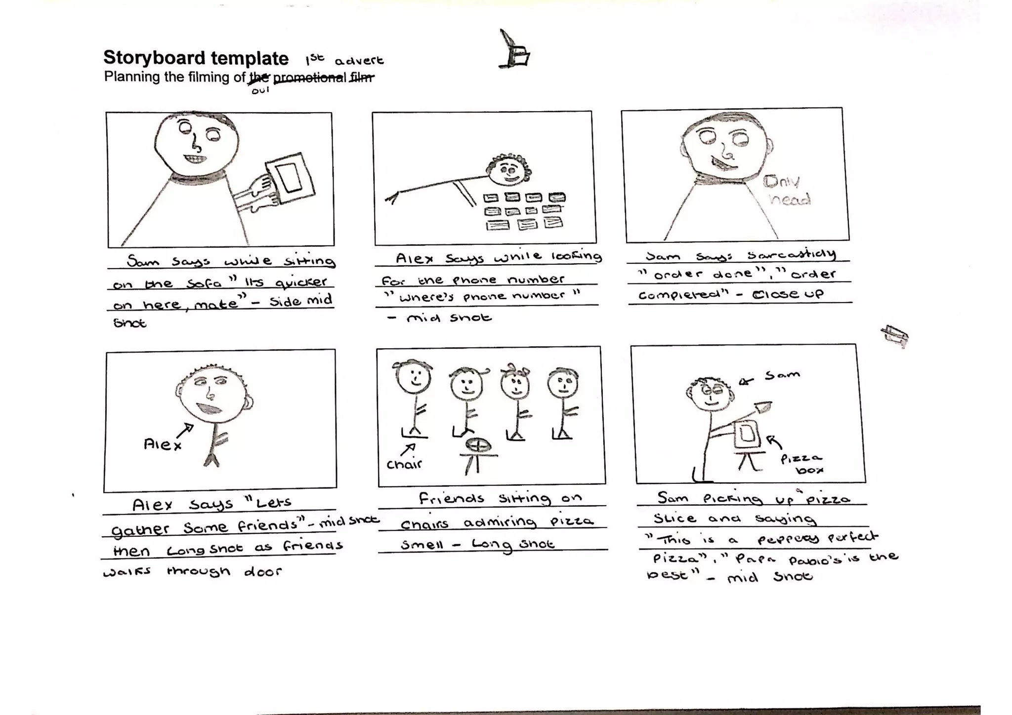 1st Advertisement Storyboard | PPT