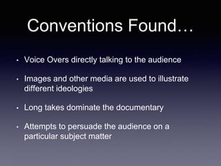 Media A2 research | PPTX | Documentary | Genres