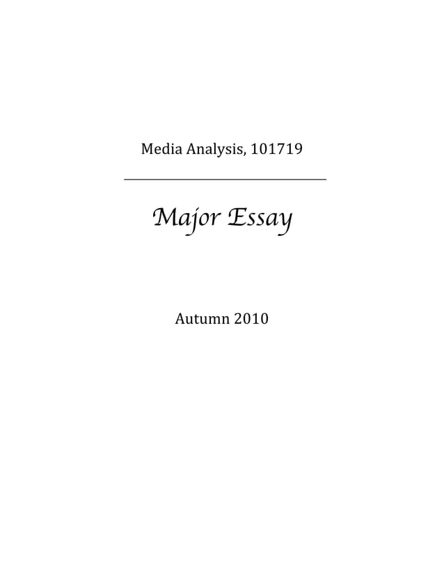 Media Analysis Essay | PDF