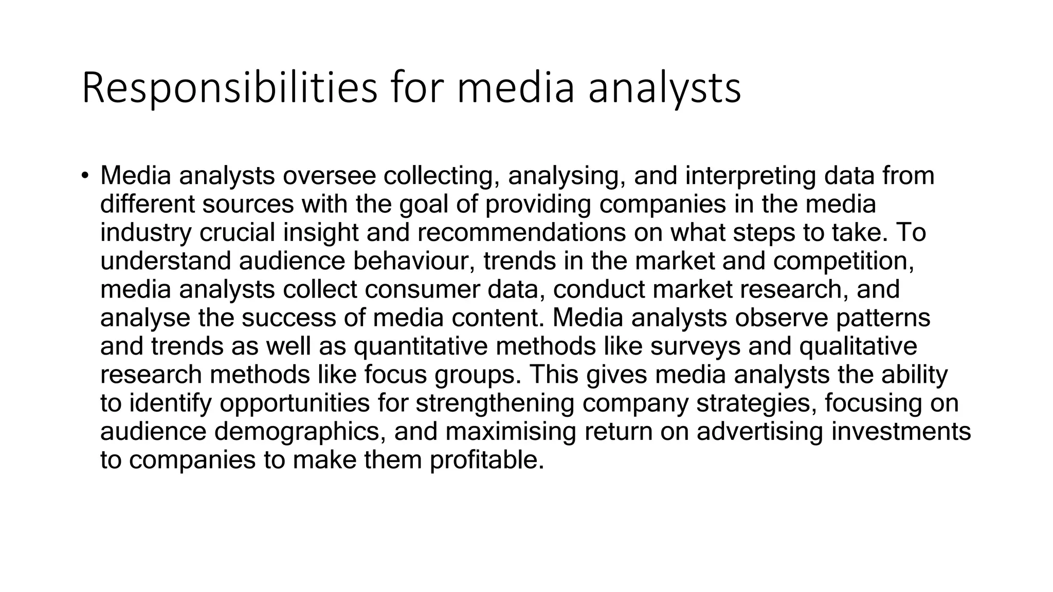 media analyst media powerpoint.pppppppptx | PPTX