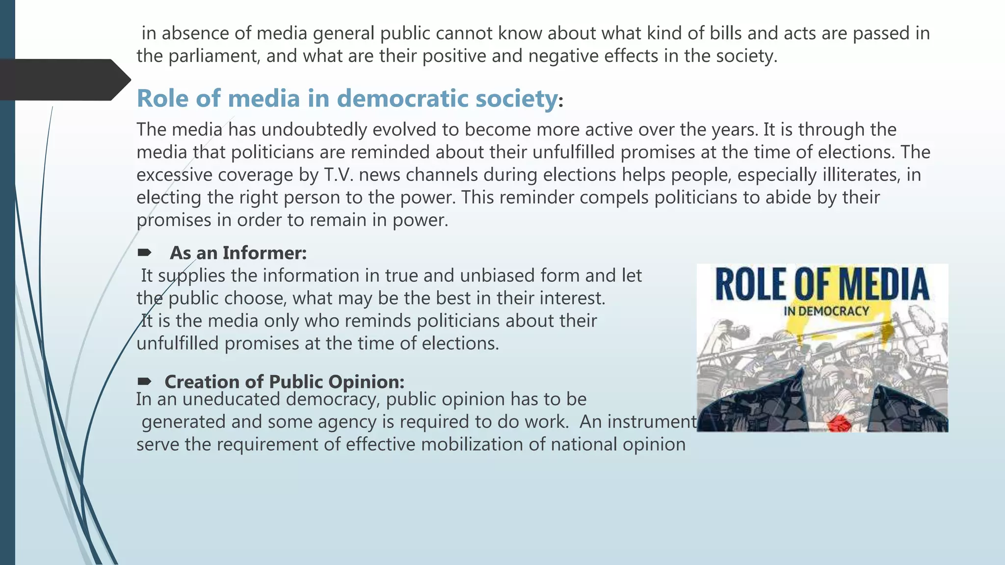 Media and democracy | PPTX | Civic affairs | Politics