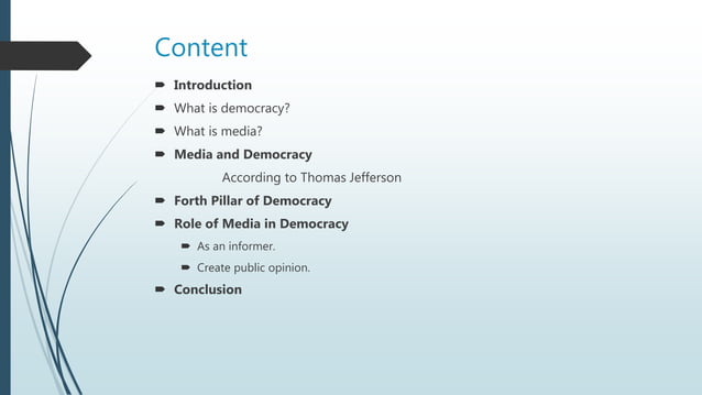 Media and democracy | PPTX | Civic affairs | Politics