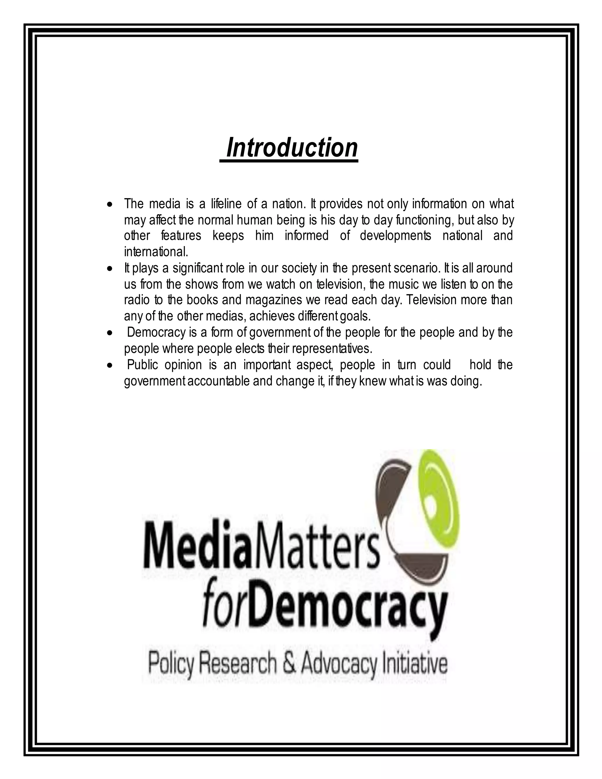 Media and democracy | DOC | Civic affairs | Politics