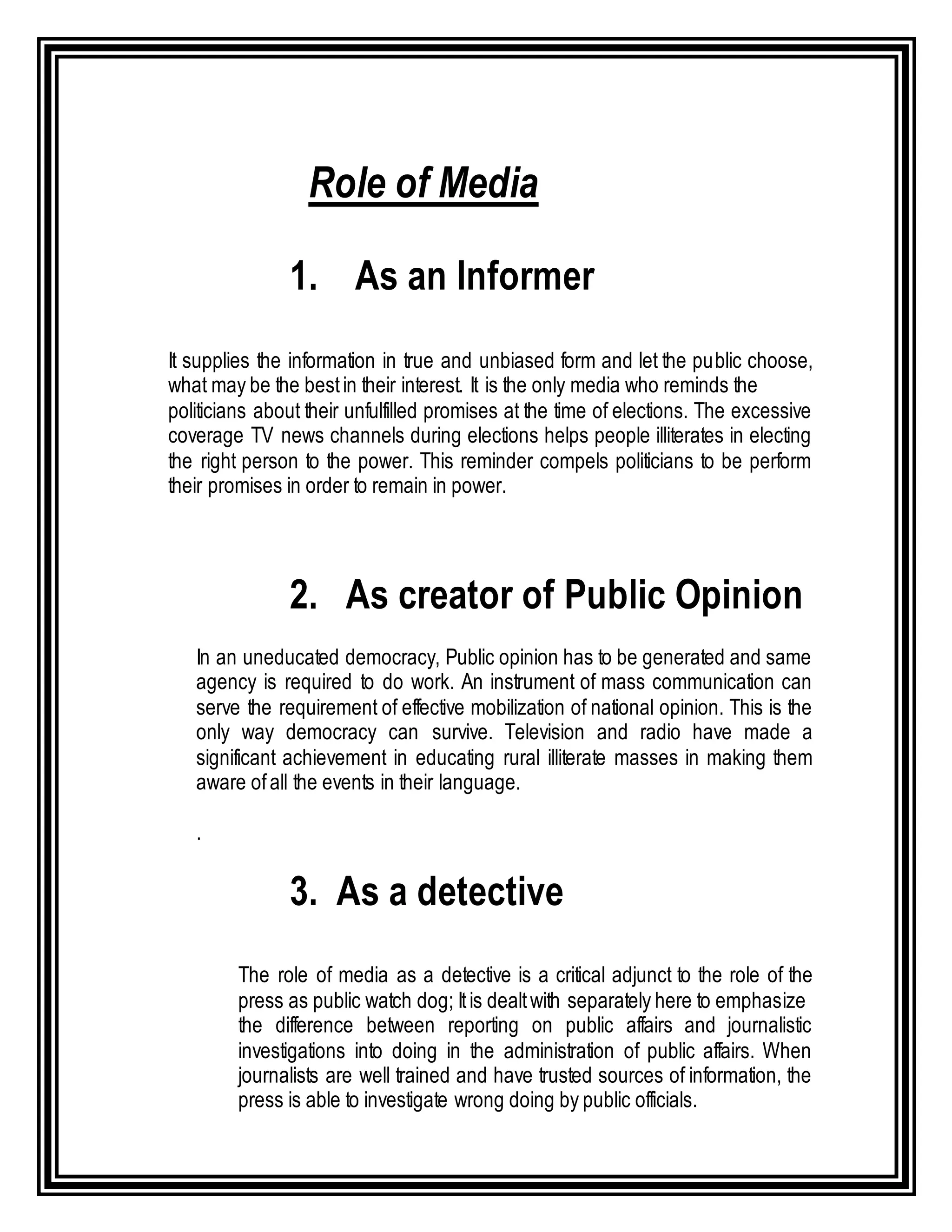 Media and democracy | DOC