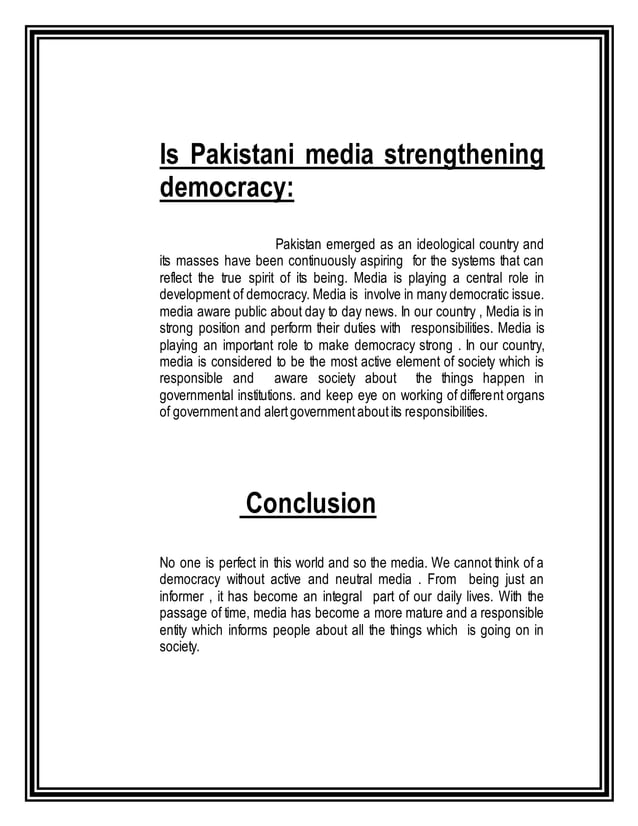 Media and democracy | DOC | Civic affairs | Politics