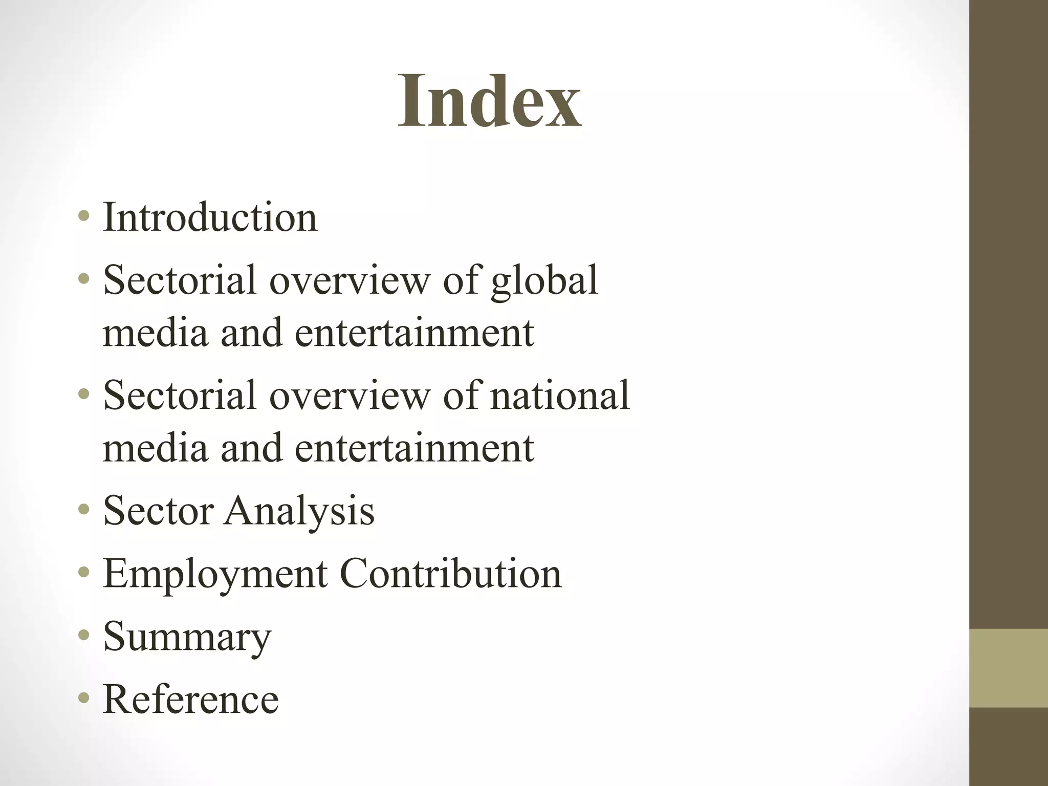 Media and entertainment industry | PPTX