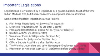 Indian Media and Important Acts.pptx