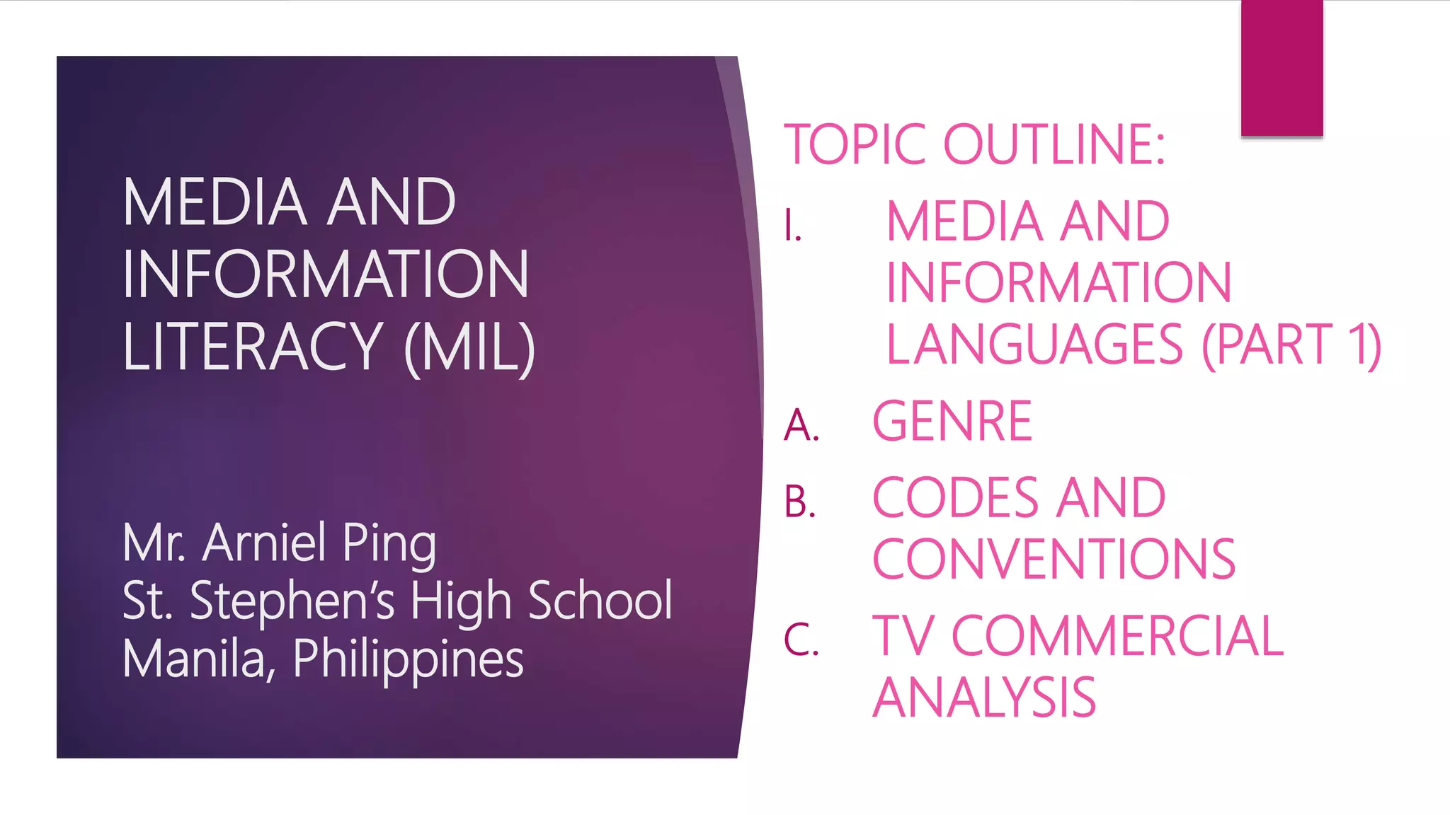 Media and Information Languages (Part 1) • Genre, Codes and Conventions.pdf