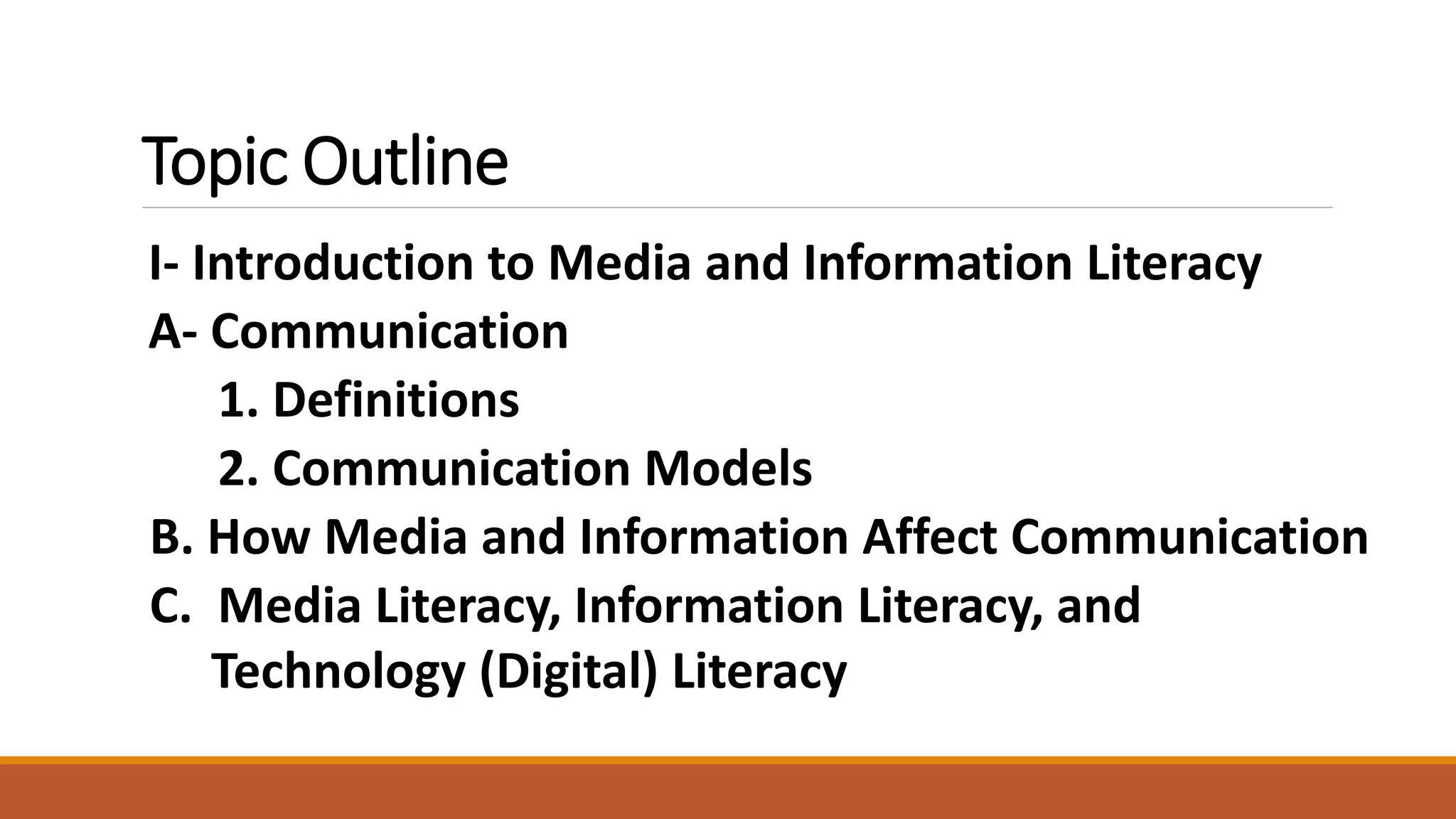 Media and Information Literacy (MIL) - 1. Introduction to Media and ...