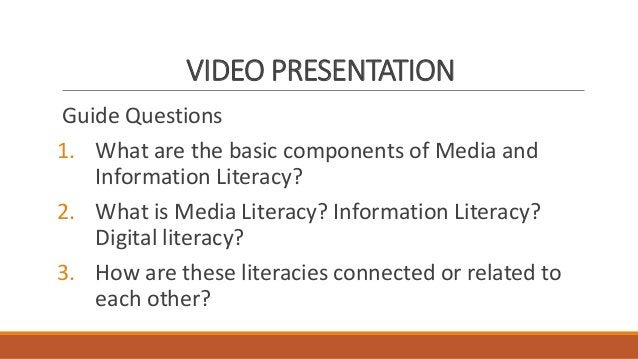 Media and Information Literacy (MIL) - 1. Introduction to Media and ...