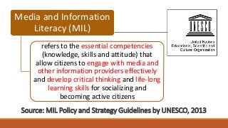 Media and Information Literacy (MIL) - 1. Introduction to Media and ...