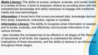 Media and information literacy first lecture | PPTX