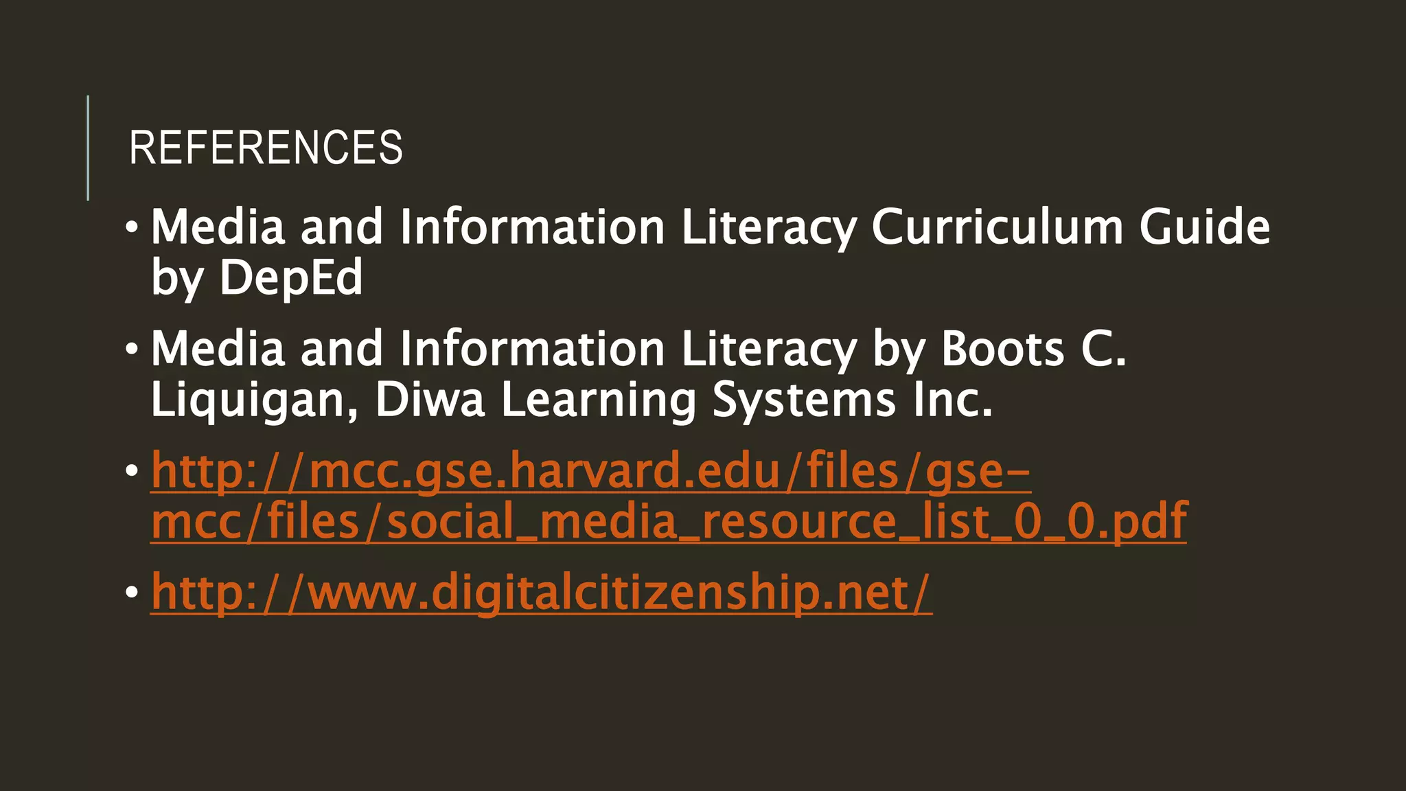 Media and Information Literacy (MIL) - Digital Citizenship, Netiquette ...