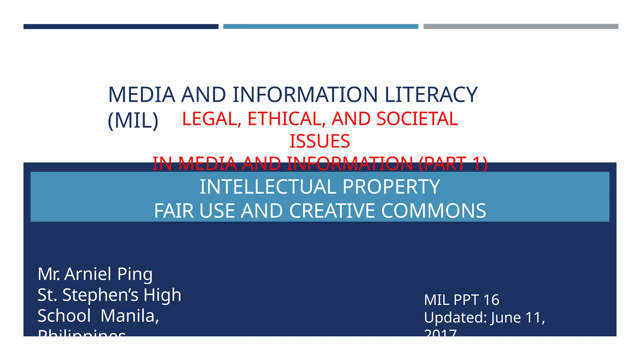 Media and Information Literacy (MIL) - Intellectual Property, Fair Use ...