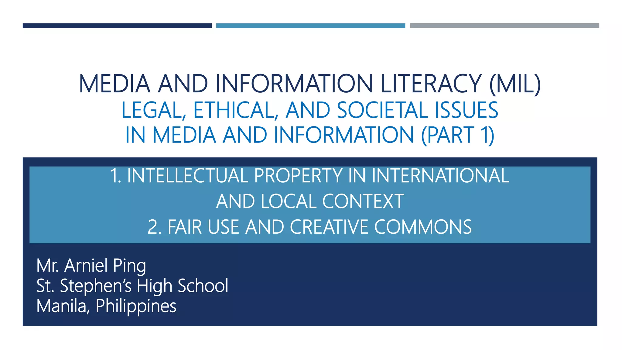 Media and Information Literacy (MIL) - Intellectual Property, Fair Use ...