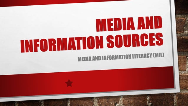 Media and Information Sources | PPTX