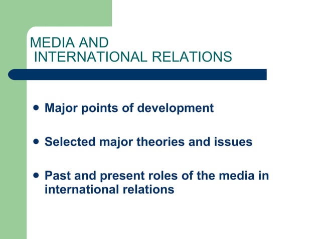 Media and International Relations01 | PPT
