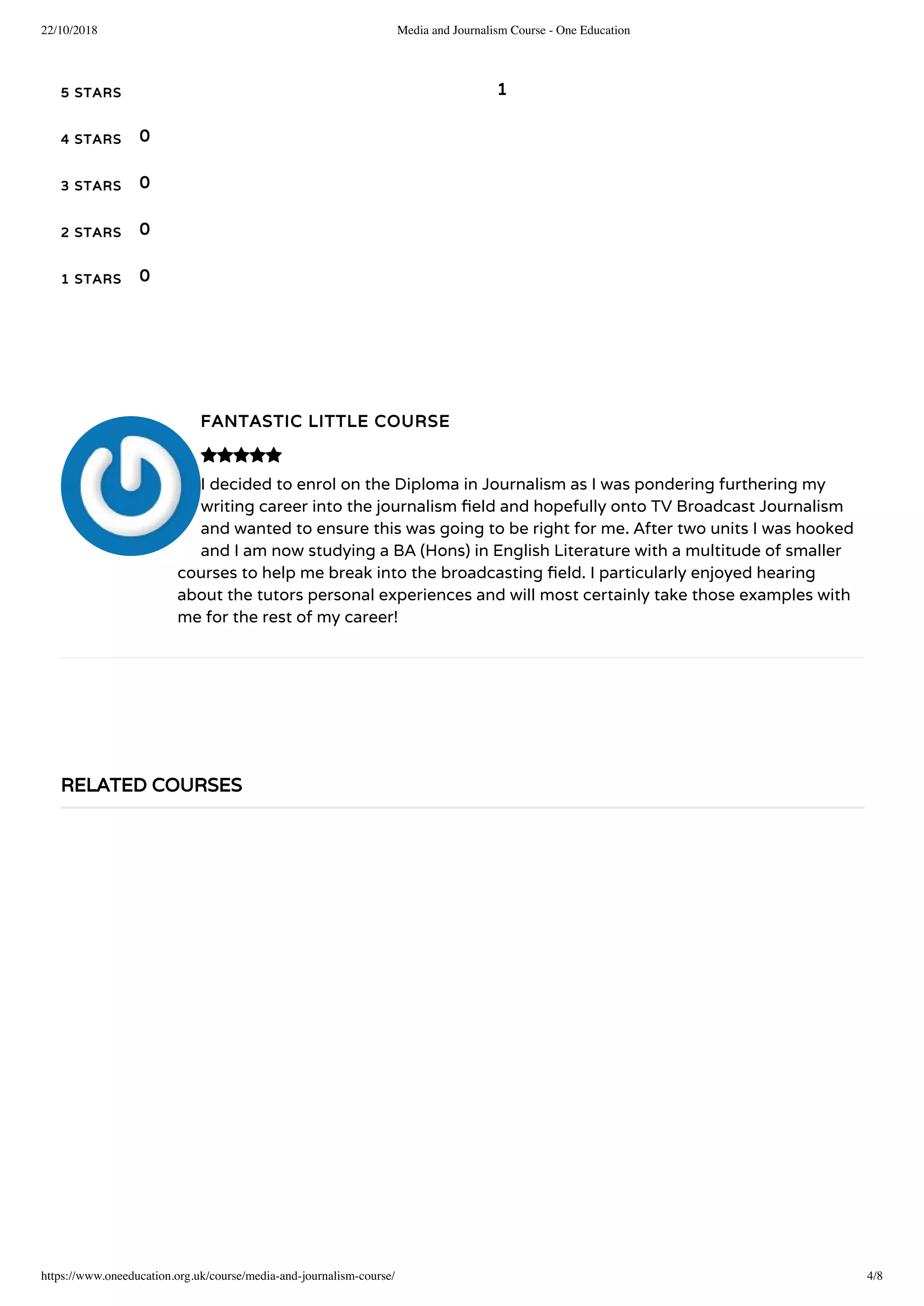 Media and Journalism Course - One Education | PDF