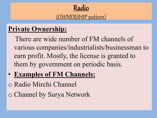 Ownership Patterns of Mass Media | PPTX