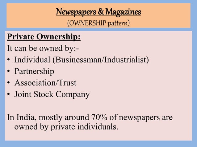 Ownership Patterns of Mass Media | PPTX