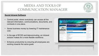 Media and Tools of Communication Manager | PPTX