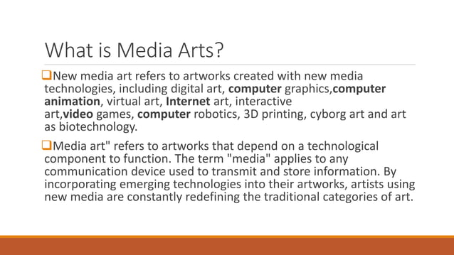 Media arts | PPTX