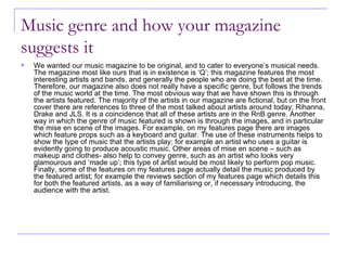Media as coursework – music magazine evaluation | PPT | Photography ...
