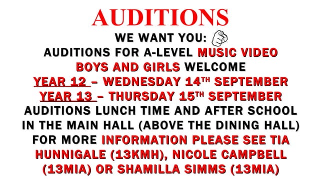 Audition Poster | PPT