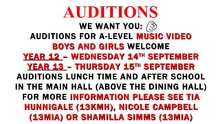 Media auditions a2 | PPT