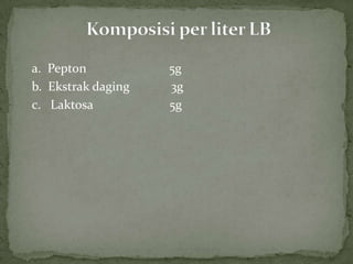 Media BGLB - LB _ Telurit Agar | PPTX