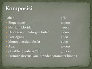 Media BGLB - LB _ Telurit Agar | PPTX