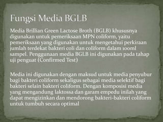 Media BGLB - LB _ Telurit Agar | PPTX